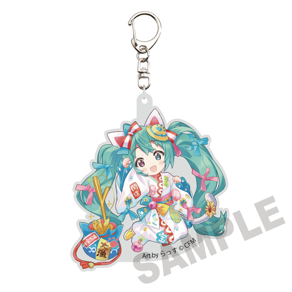 HATSUNE MIKU X MANEKI-NEKO DIE-CUT HATSUNE MIKU WHITE CAT ART BY RASSU ...